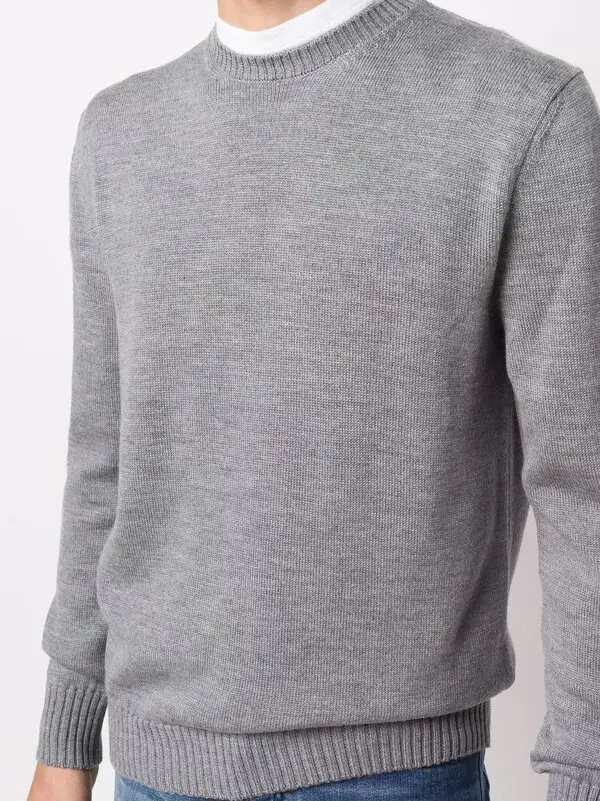 BALLANTYNE Ribbed-knit Wool Jumper - Grey