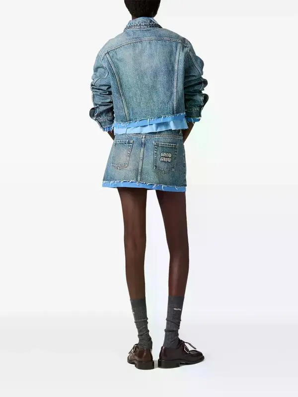 Miu Miu Denim Mini Skirt With Contrast Trim - Blue