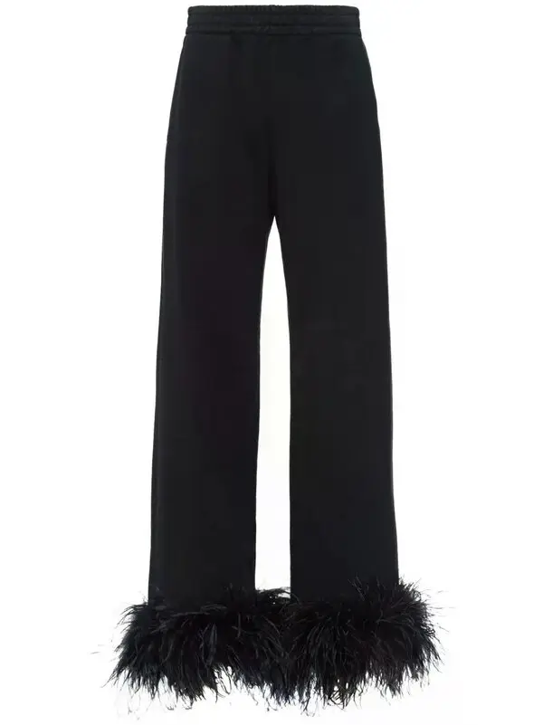 Prada Feather-trim Fleece Track Pants