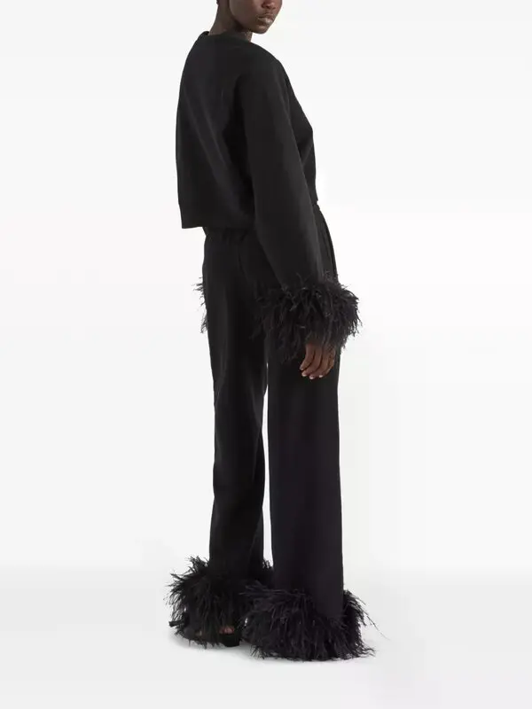 Prada Feather-trim Fleece Track Pants