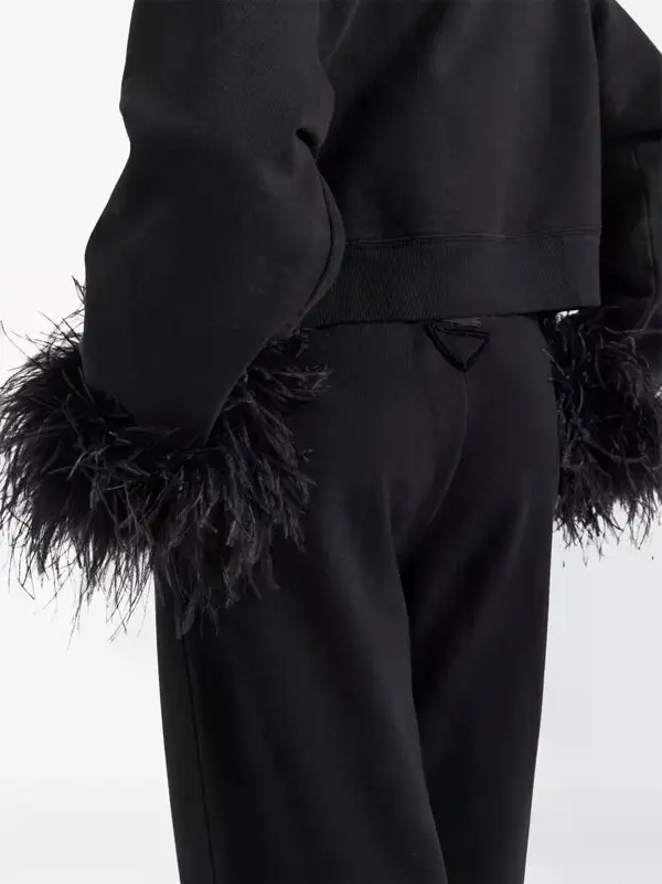 Prada Feather-trim Fleece Track Pants