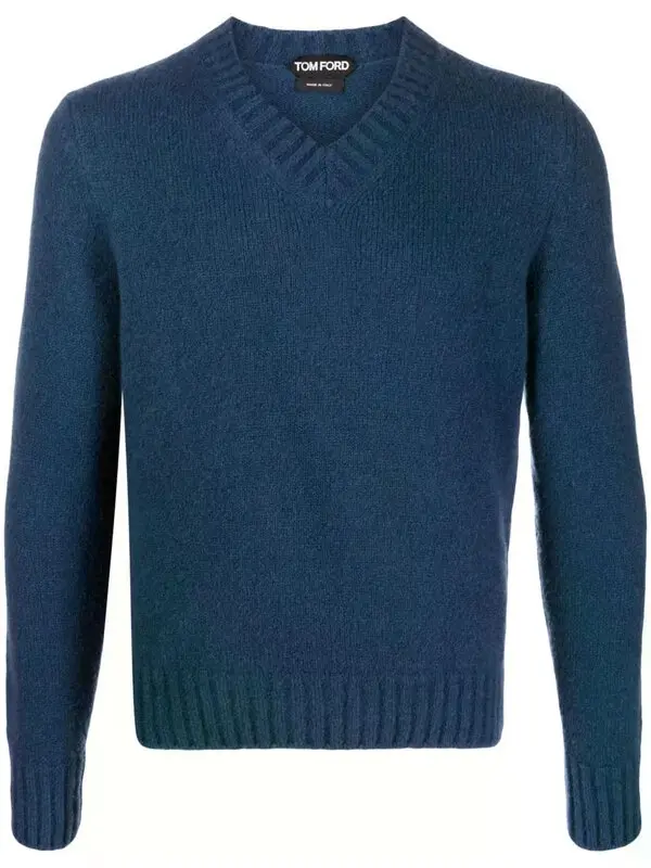 TOM FORD Ribbed-knit V-neck Jumper
