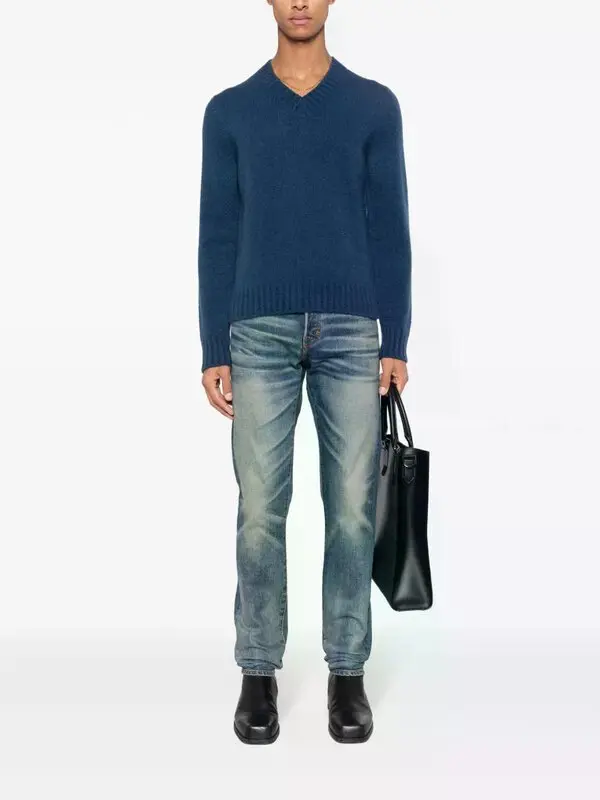 TOM FORD Ribbed-knit V-neck Jumper