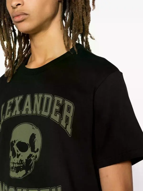 Alexander McQueen Logo-print Cotton T-shirt - Black