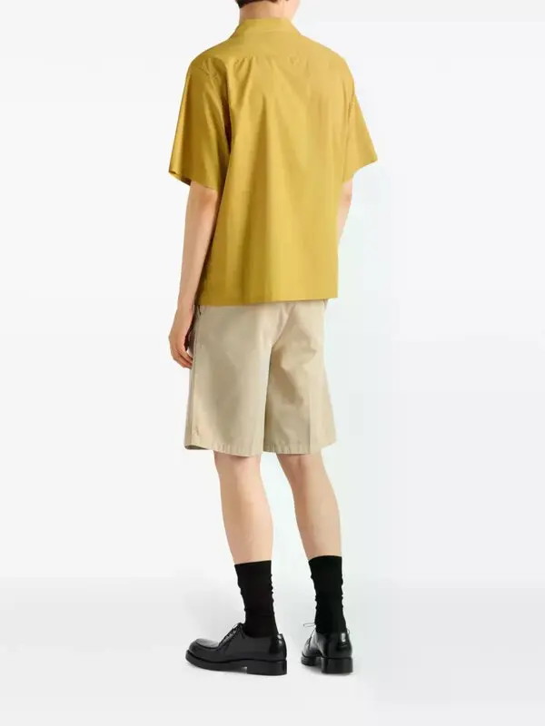 Prada Logo-patch Bowling Shirt - Yellow