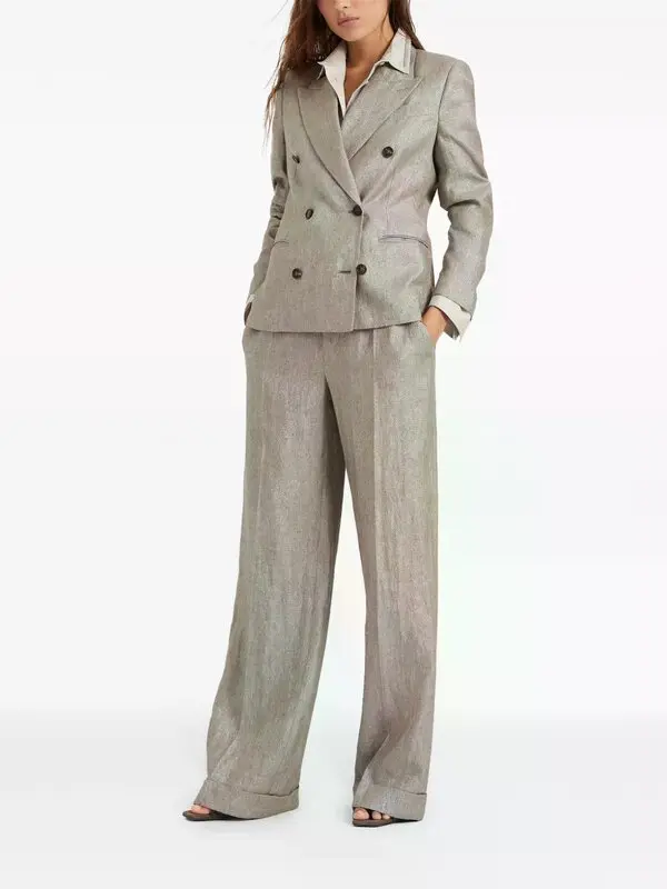 Brunello Cucinelli Pressed-crease Wide-leg Trousers