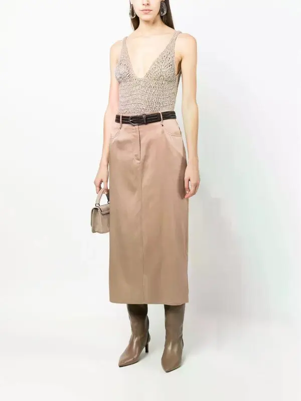 Brunello Cucinelli Straight-cut Midi Skirt