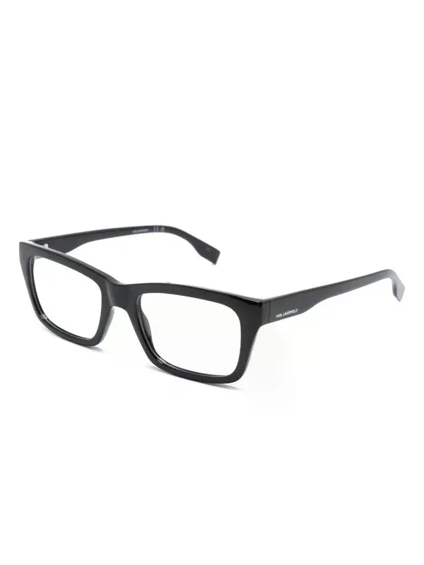 Karl Lagerfeld Logo-print Rectangle-frame Glasses - Black