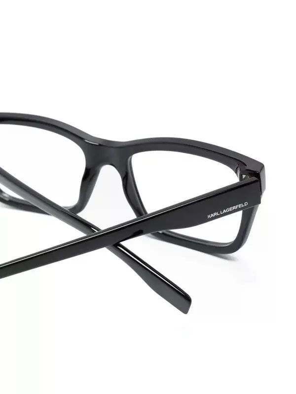 Karl Lagerfeld Logo-print Rectangle-frame Glasses - Black