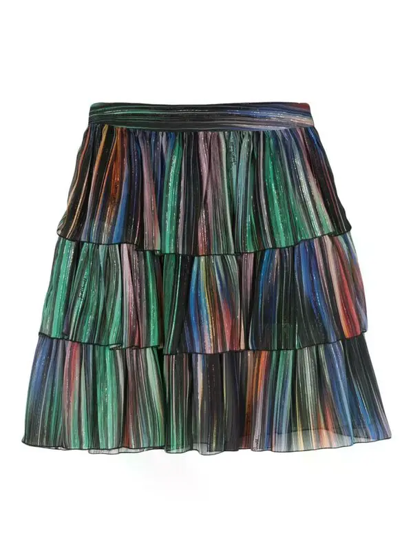 Just Cavalli Tiered Ruffled Striped Skirt