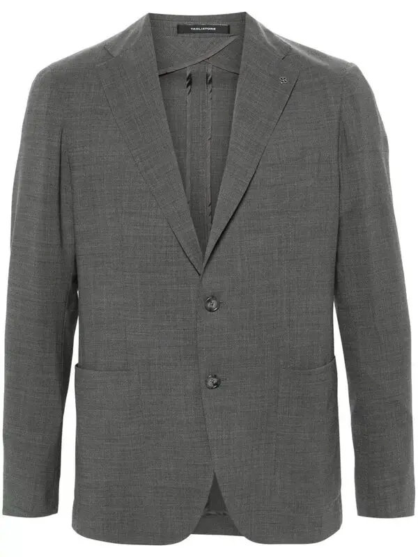 Tagliatore Notched-lapels Single-breasted Blazer - Grey