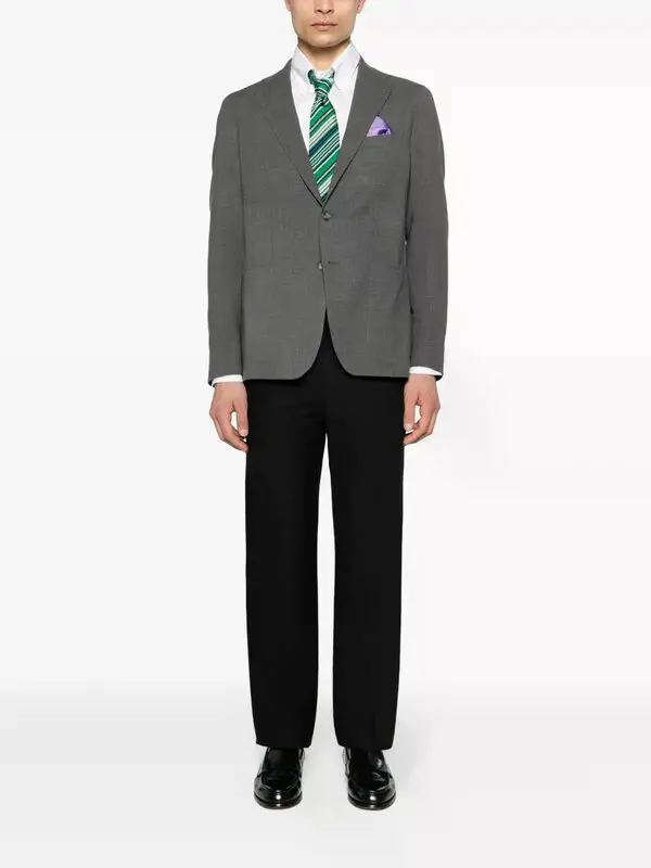 Tagliatore Notched-lapels Single-breasted Blazer - Grey