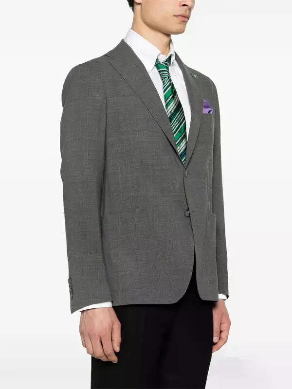 Tagliatore Notched-lapels Single-breasted Blazer - Grey