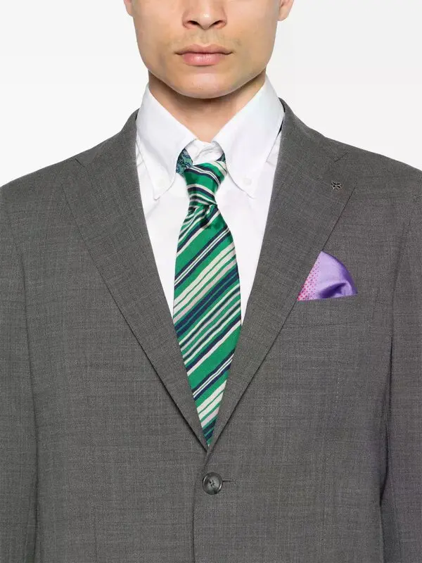 Tagliatore Notched-lapels Single-breasted Blazer - Grey