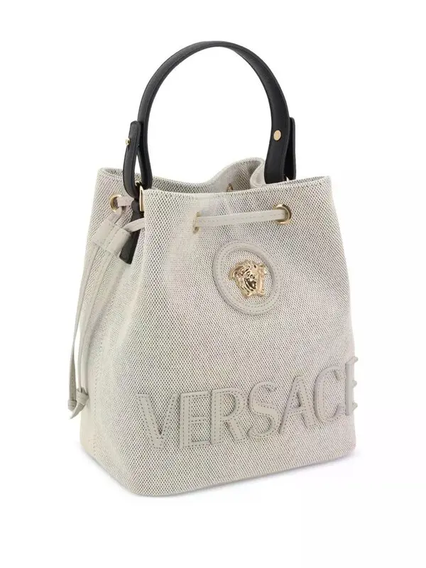 Versace La Medusa Canvas Bucket Bag - Neutrals