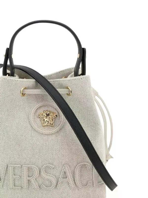 Versace La Medusa Canvas Bucket Bag - Neutrals