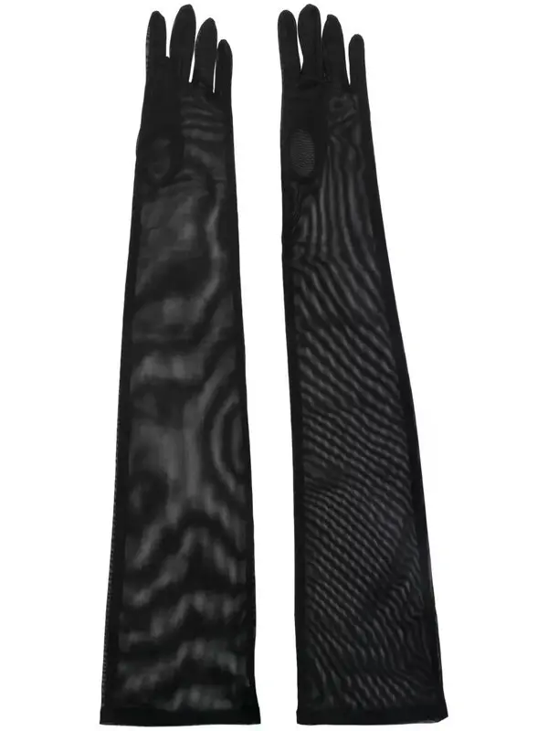 IOANA CIOLACU Long-length Mesh Gloves - Black
