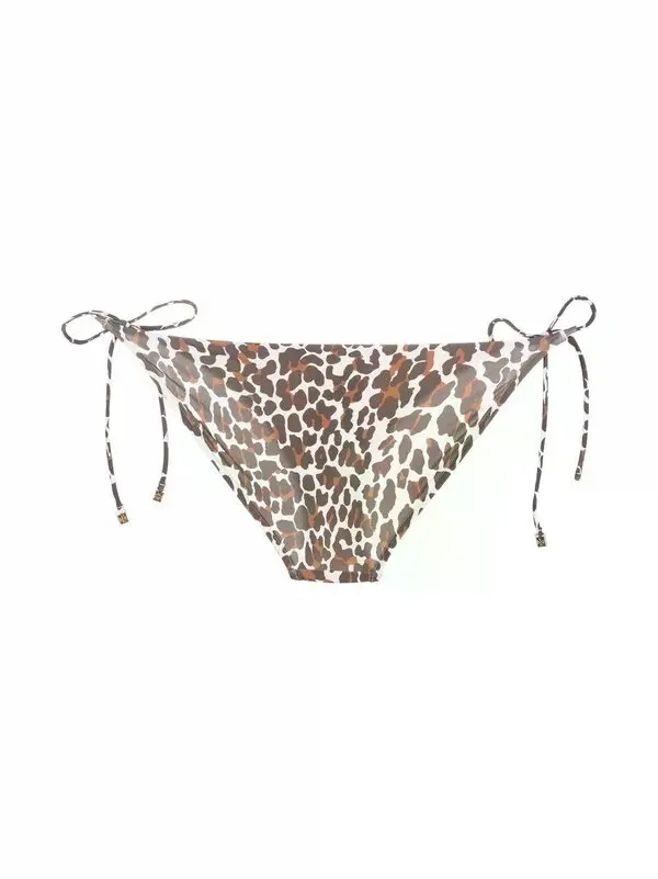 Tory Burch Leopard-print Bikini Bottoms - Brown