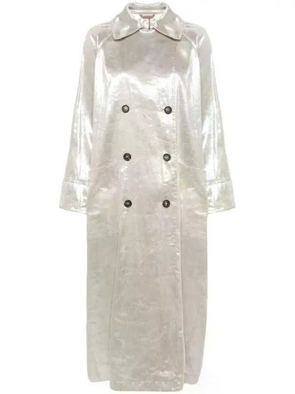 Brunello Cucinelli Metallic-finish Trench Coat