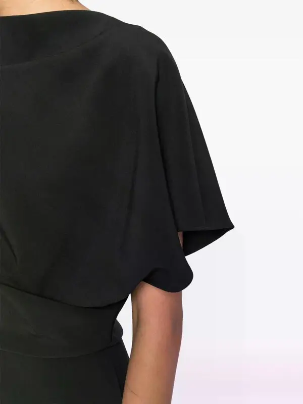 Amsale Draped Detailing Midi Dress - Black