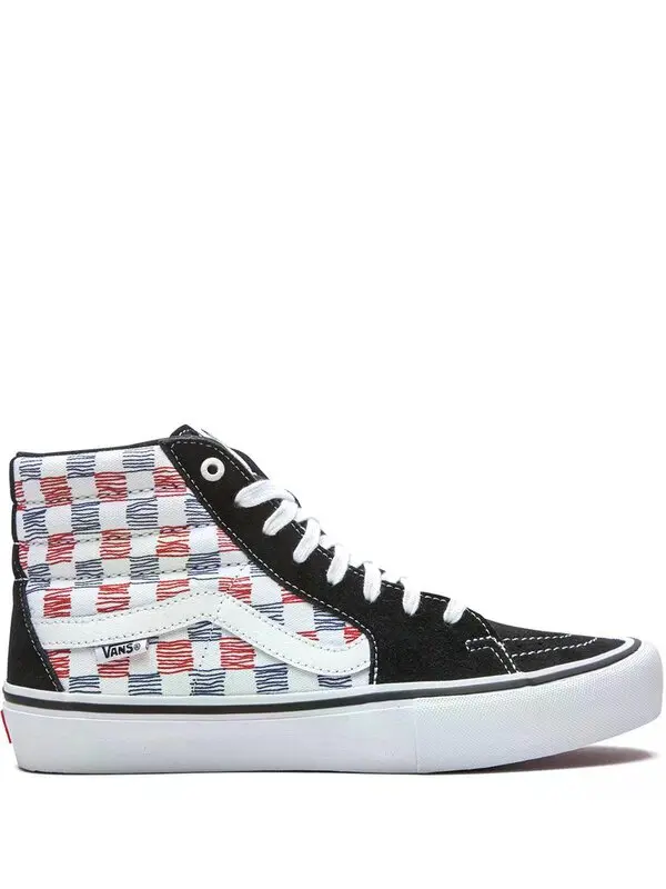 VANS Sk8-hi Sketched Checkerboard Sneakers - Black