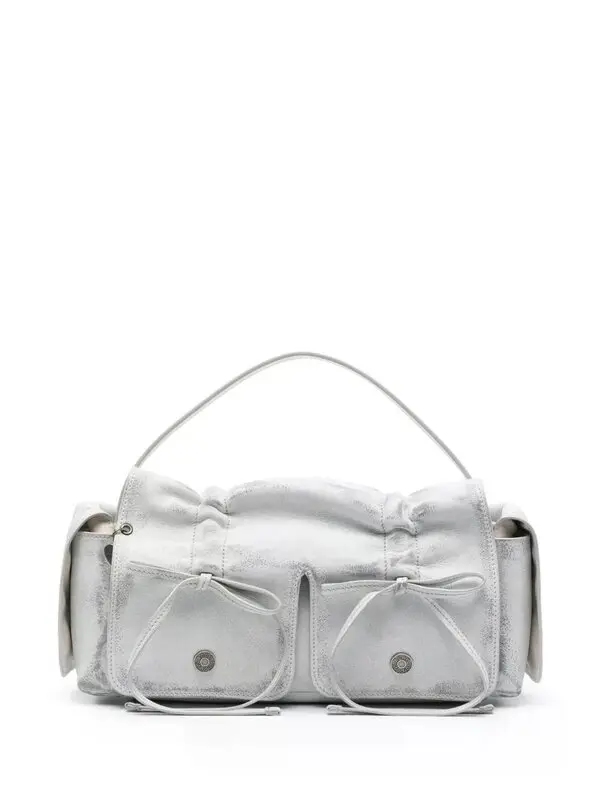 Acne Studios Multipocket Leather Tote Bag - White