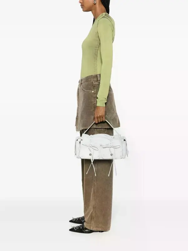Acne Studios Multipocket Leather Tote Bag - White