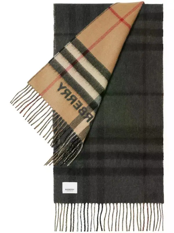 Burberry Contrast-check Cashmere Scarf - Neutrals
