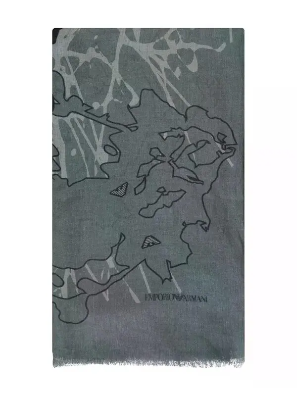 Emporio Armani Printed Scarf - Grey