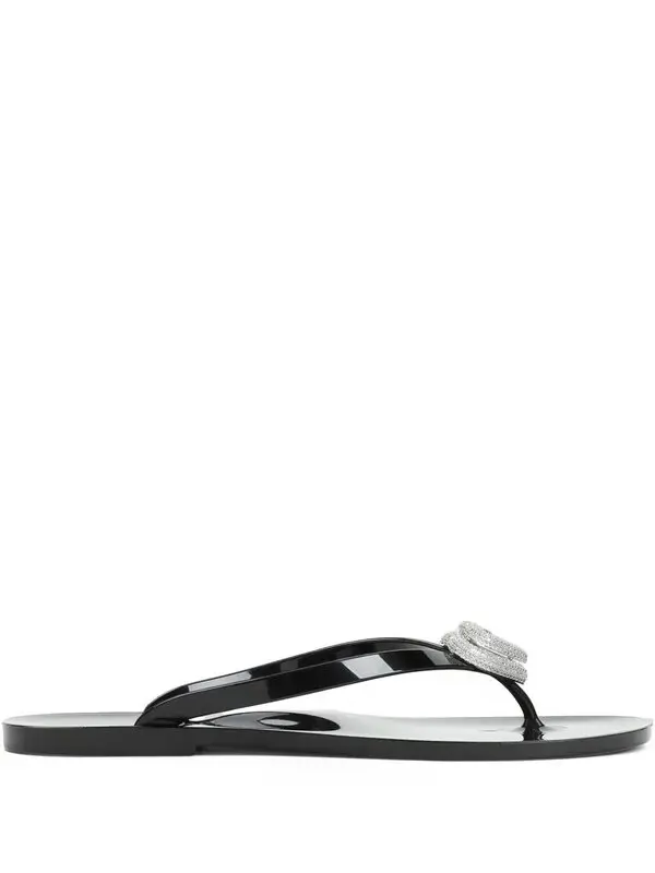 Mach & Mach Heart-charm Flip Flops