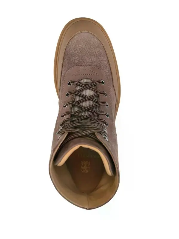 Brunello Cucinelli Suede Lace-up Ankle Boots