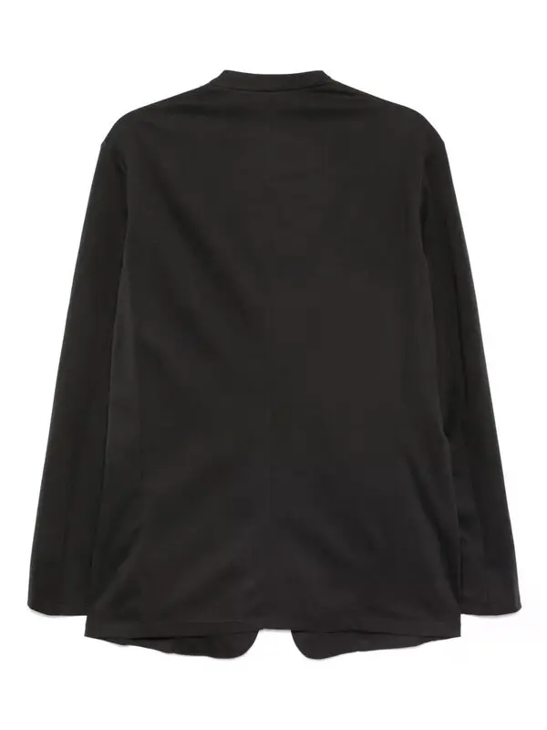 Attachment Cotton Double-face Collarless Jacket - Grey