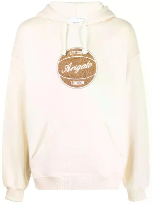 Axel Arigato Logo-appliqué Organic Cotton Hoodie - Neutrals