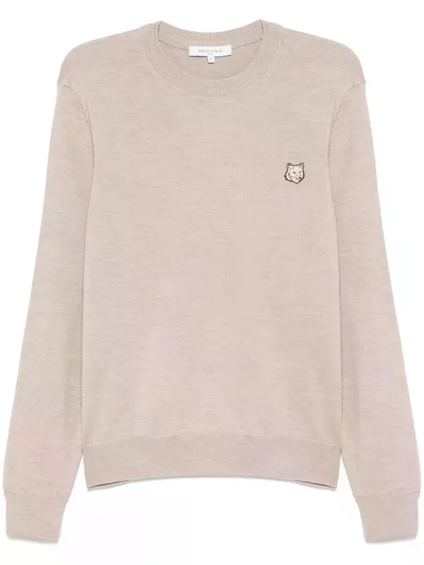 Maison Kitsuné Bold Fox Head Patch Sweater - Neutrals