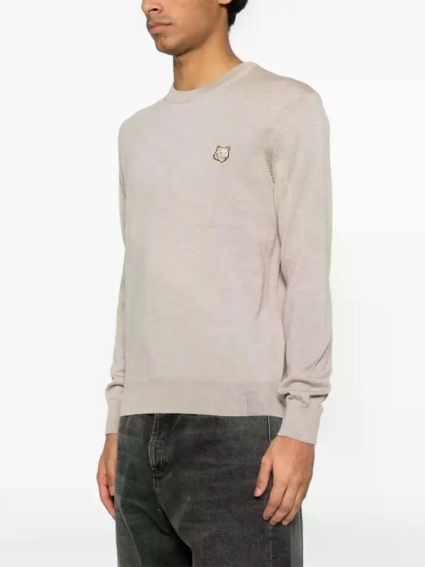 Maison Kitsuné Bold Fox Head Patch Sweater - Neutrals