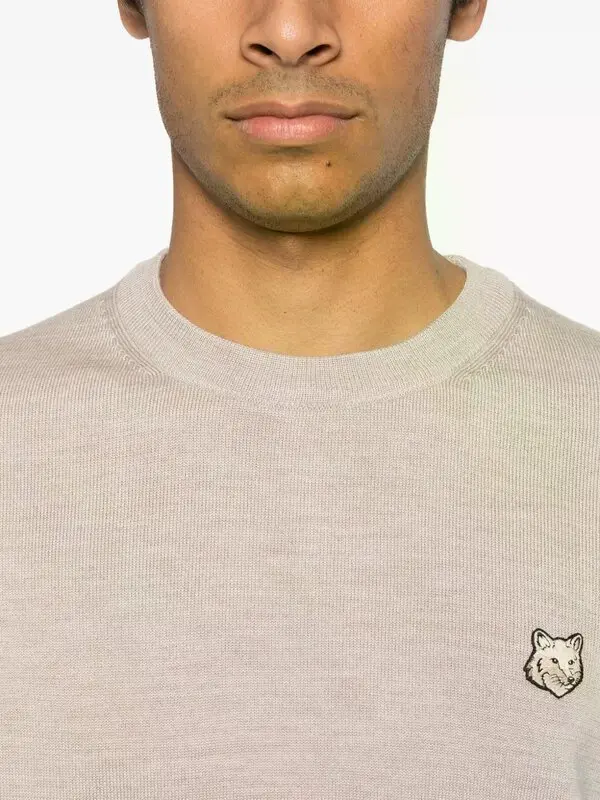 Maison Kitsuné Bold Fox Head Patch Sweater - Neutrals