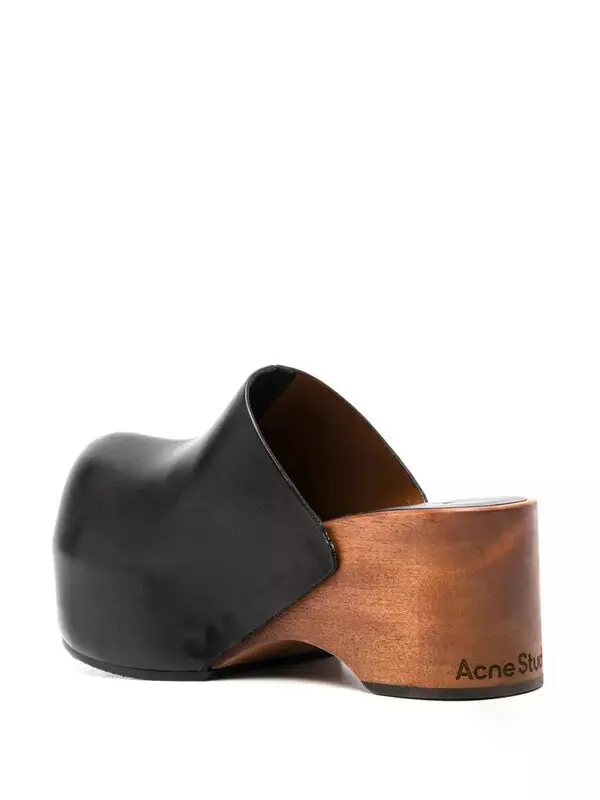 Acne Studios Wooden-platform Clogs - Black