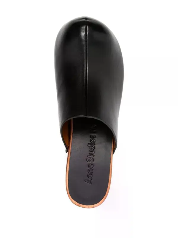 Acne Studios Wooden-platform Clogs - Black