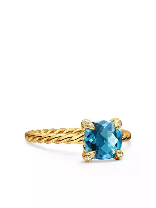 David Yurman 18kt Yellow Chatelaine Topaz And Diamond Ring