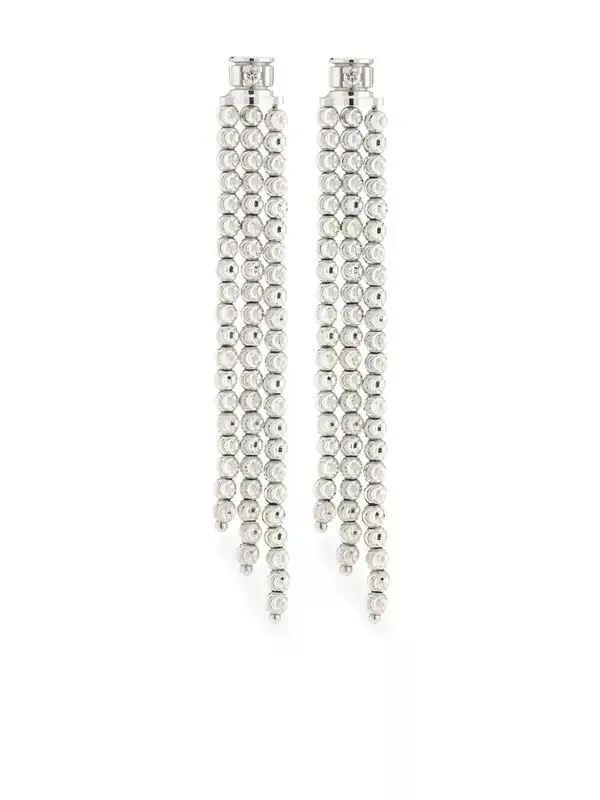 OFFICINA BERNARDI 18kt White Gold Moon Diamond Drop Earrings - Silver