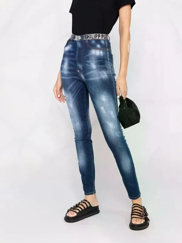 Philipp Plein High-waist Jeggings - Blue
