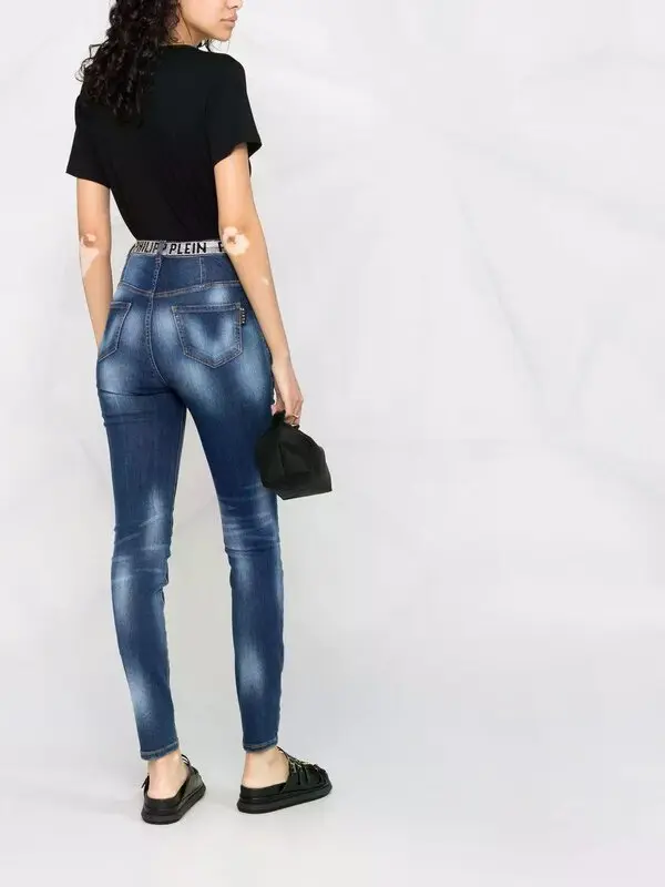 Philipp Plein High-waist Jeggings - Blue