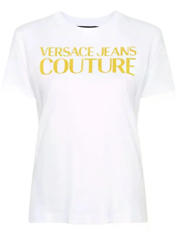 Versace Logo-print Glittered T-shirt - White