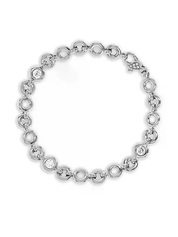 PRAGNELL 18kt White Gold Rockchain Diamond Bracelet - Silver