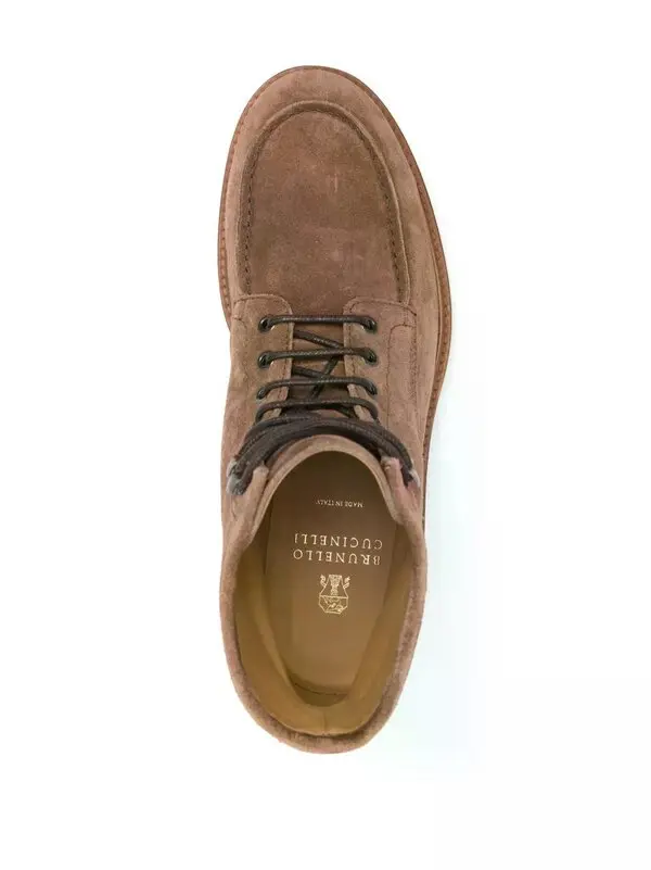 Brunello Cucinelli Suede Lace-up Ankle Boots