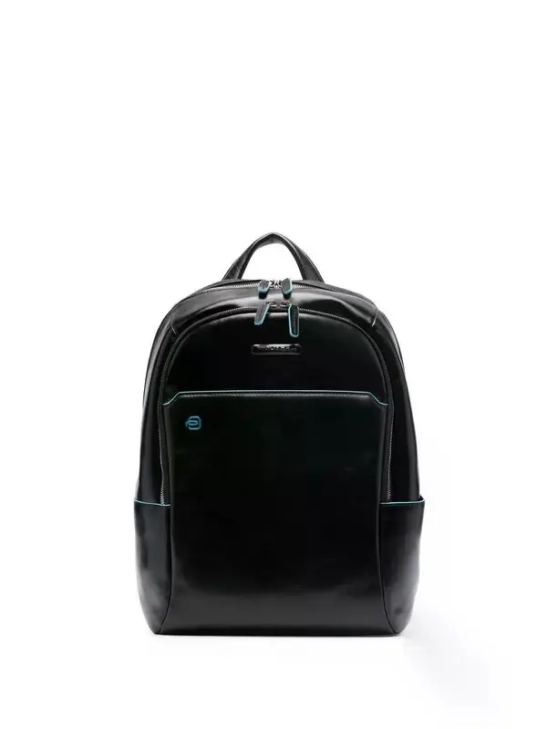 PIQUADRO Calf-leather Two-zip Backpack - Black
