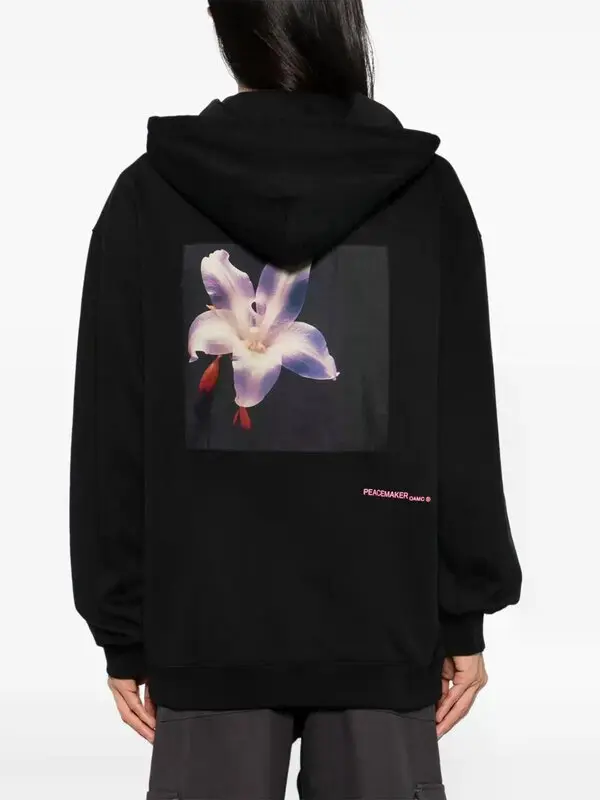 PEACEMAKER OAMC Floral-printed Hoodie - Black