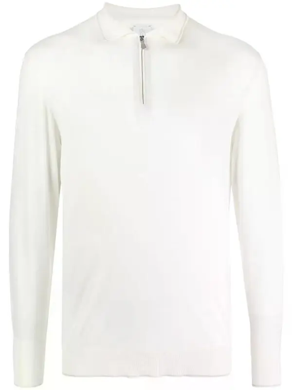 Eleventy Half-zip Wool Polo Shirt
