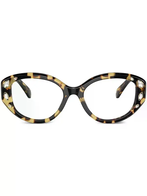 SWAROVSKI Tortoiseshell Cat-eye Frame Glasses - Brown