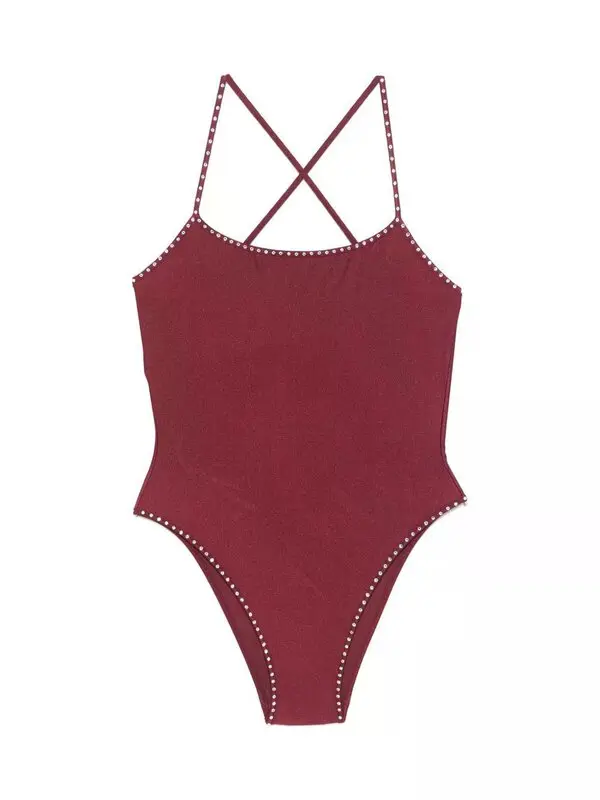 Oseree Crystal-embellished Swimsuit - Red